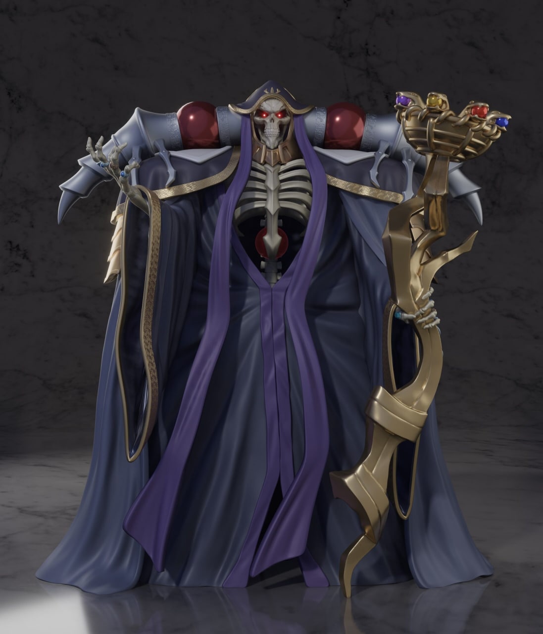 Ainz Ooal Gown STL File 3D Printing Design File Anime Overlord Charact ...