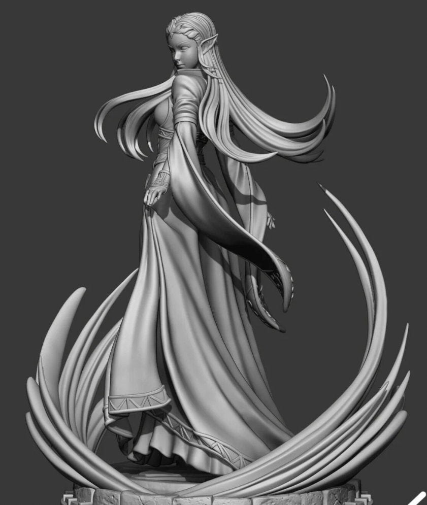 Zelda Princess Stl File 3d Printing Digital Stl File Game Girl Charact Lavender 3d Art