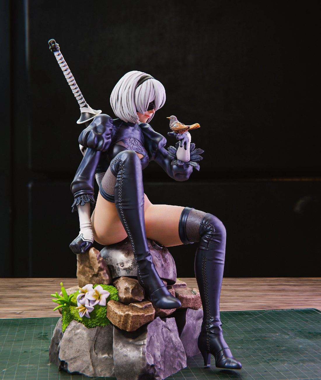 Nier 2B Girl STL File 3D Printing Digital STL File Game Character 0077 ...