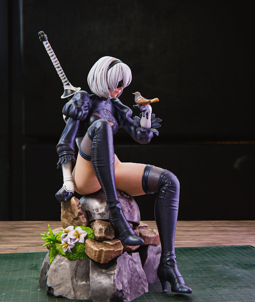 Nier 2B Girl STL File 3D Printing Digital STL File Game Character 0077 ...